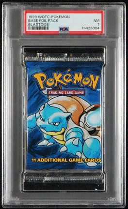 1999 Pokemon Base Set Booster Pack Blastoise PSA 7 NRMT on Fanatics Collect
