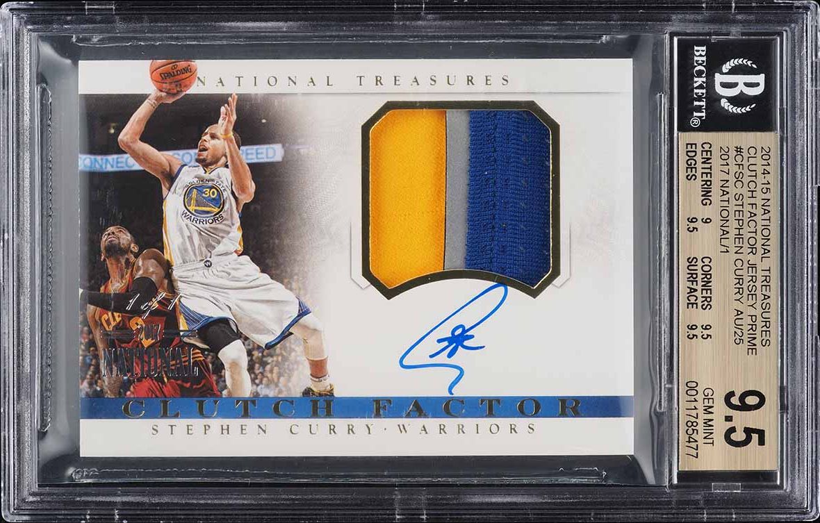 2017 National '14 Treasures Clutch Factor Stephen Curry PATCH AUTO 1/1 ...