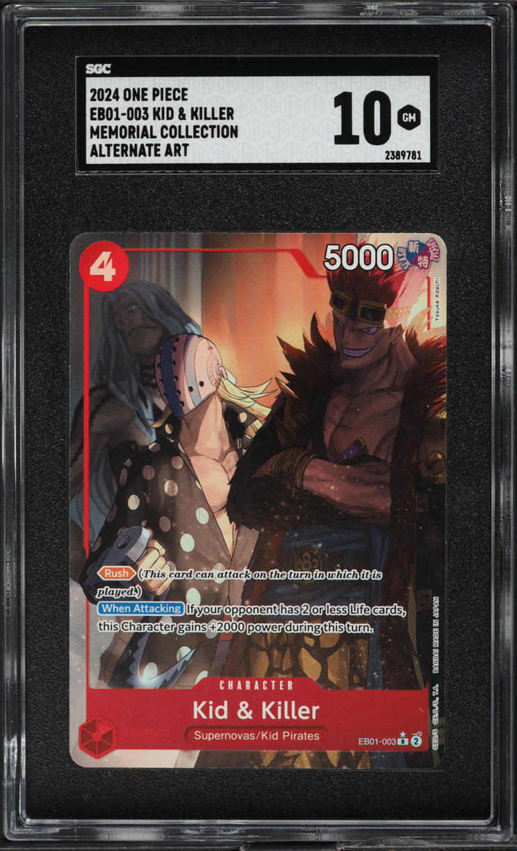 2024 One Piece Memorial Collection Alternate Art Kid & Killer #EB01-003 SGC 10 on Fanatics Collect