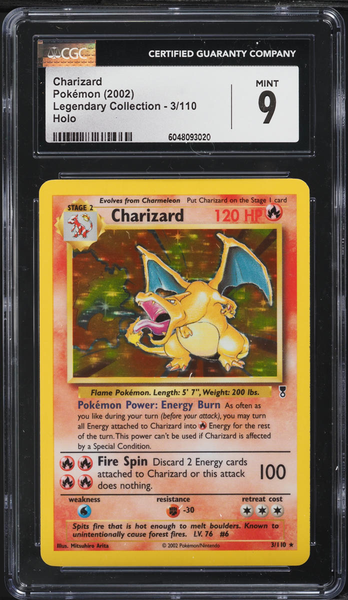 2002 Pokemon Legendary Collection Holo Charizard #3 CGC 9 MINT on ...
