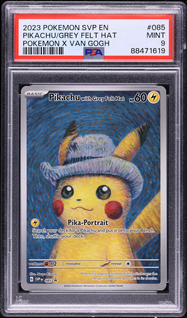 2023 Pokemon SV Black Star Promo Van Gogh Pikachu With Grey Felt Hat #85 PSA 9 on Fanatics Collect