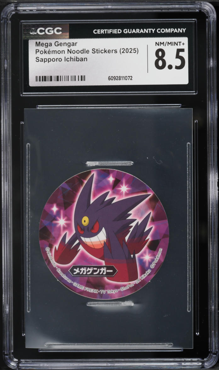 2025 Pokemon Japanese Sapporo Ichiban Noodle Stickers Mega Gengar CGC 8 ...