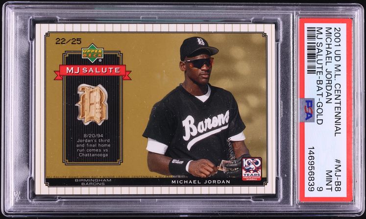 2001 Upper Deck Minor League Centennial MJ Salute Bat Gold Michael ...