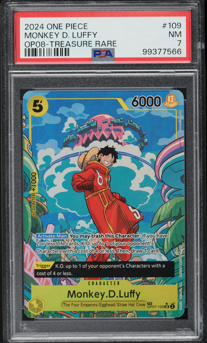 2024 One Piece Two Legends Treasure Rare Monkey D. Luffy #OP08-109 PSA ...