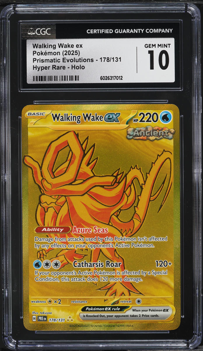 2025 Pokemon SV Prismatic Evolutions Hyper Rare Walking Wake ex #178 CGC 10 GEM on Fanatics Collect