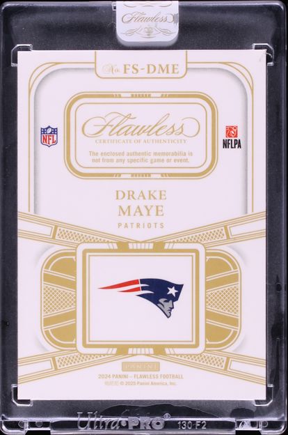 2024 Panini Flawless Drake Maye ROOKIE NFL SHIELD PATCH 1/1 #FS-DME on ...