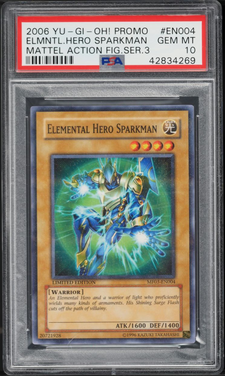 2006 Yu-Gi-Oh! Mattel Figure Series 3 Promo E-Hero Sparkman #MF03-EN004 PSA 10 on Fanatics Collect
