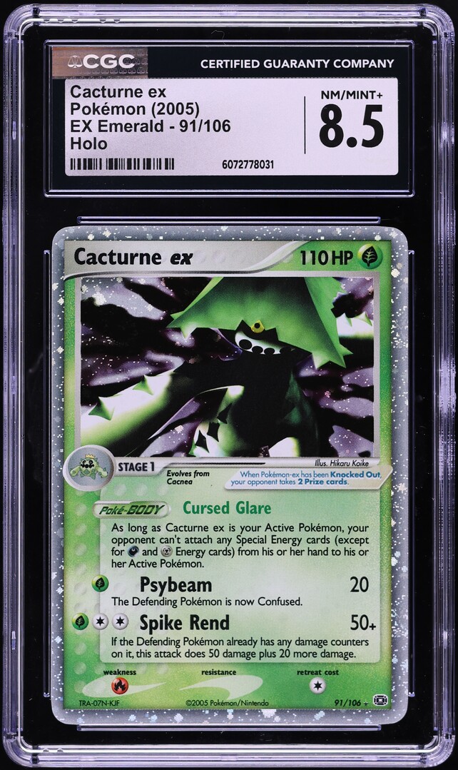 2005 Pokemon EX Emerald Holo Cacturne ex #91 CGC 8.5 NM-MT+ on Fanatics ...