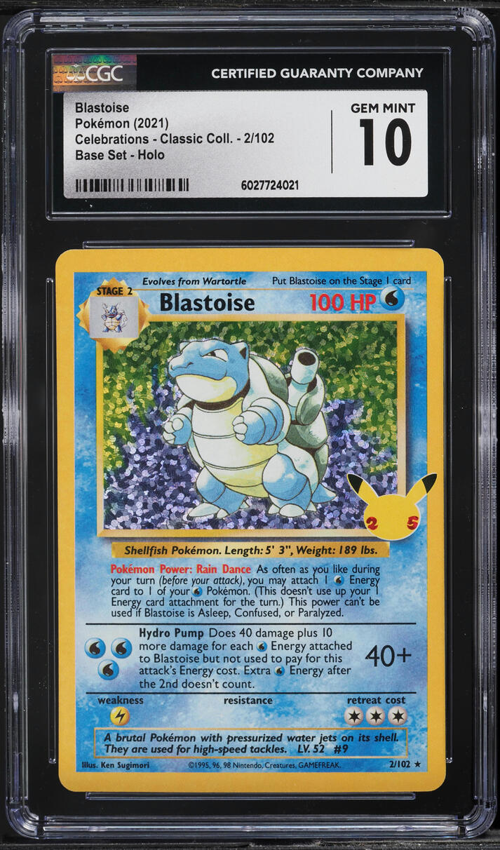 2021 Pokemon SWSH Celebrations Classic Collection Holo Blastoise #2 CGC ...