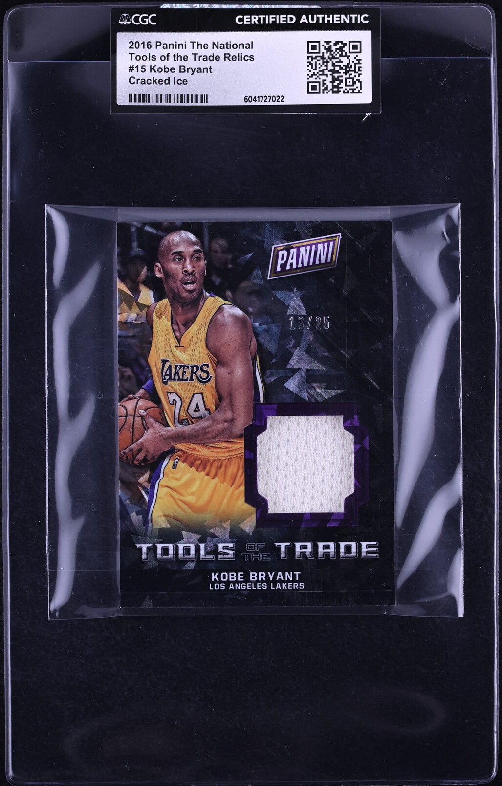 2016 Panini The National TOTT Cracked Ice Kobe Bryant PATCH /25 #15 CGC ...