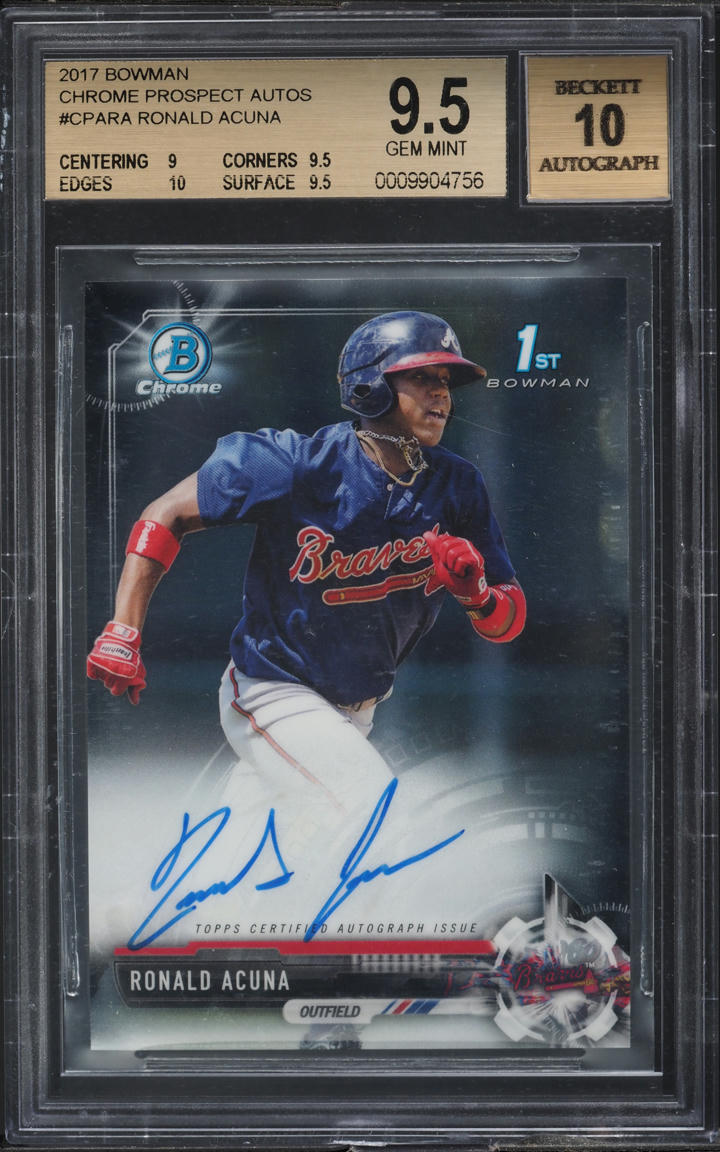 2017 Bowman Chrome Prospect Ronald Acuna Jr. ROOKIE AUTO BGS 9.5 GEM MINT on Fanatics Collect