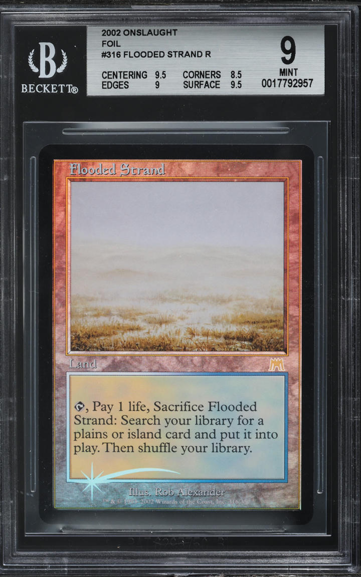 2002 Magic The Gathering MTG Onslaught Foil Flooded Strand #316 BGS 9 ...