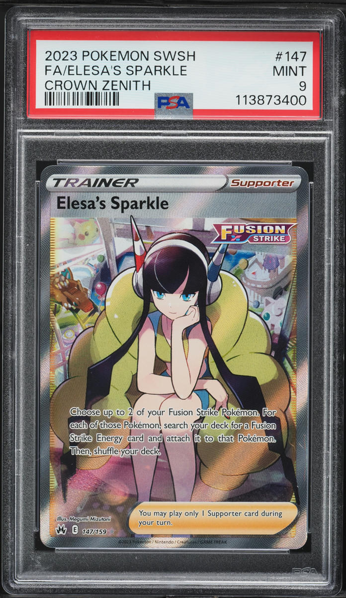 2023 Pokemon SWSH Crown Zenith Full Art Elesa's Sparkle #147 PSA 9 MINT ...
