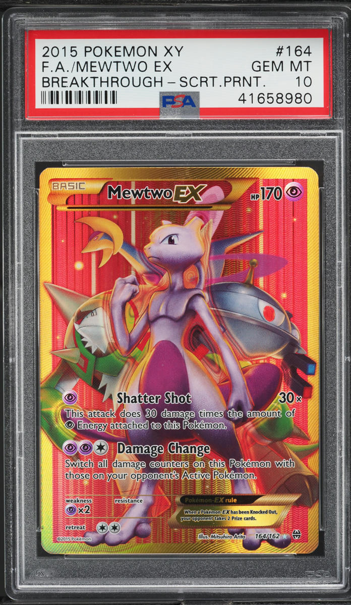 2015 Pokemon XY BREAKthrough Full Art Mewtwo EX #164 PSA 10 GEM MINT on ...