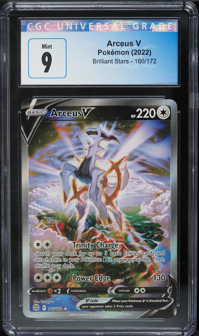 2022 Pokemon SWSH Brilliant Stars Alt Art Arceus V #166 CGC 9 MINT on ...