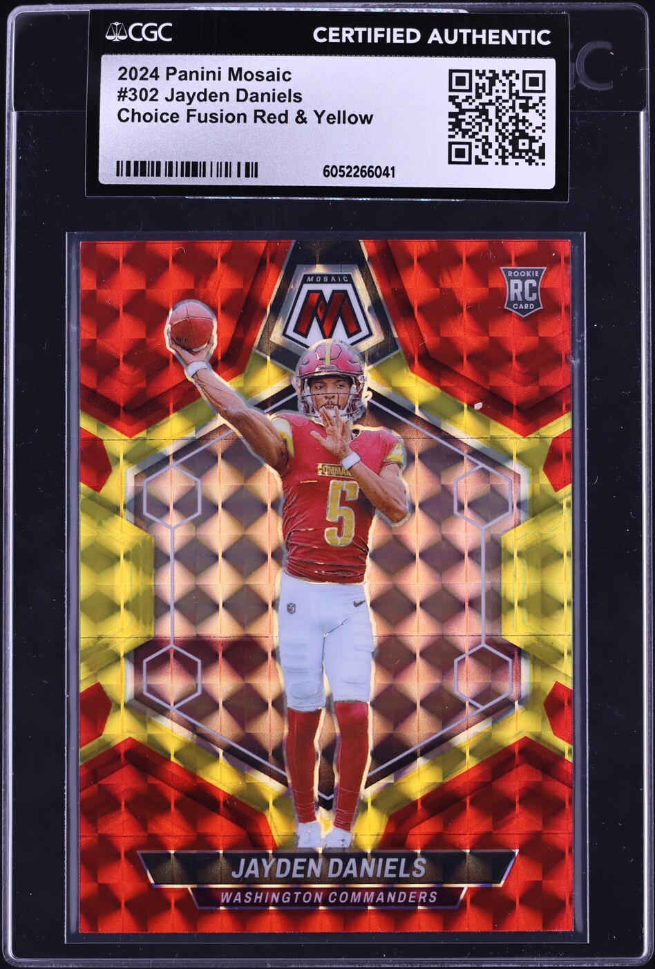 2024 Panini Mosaic Choice Fusion Red & Yellow Jayden Daniels ROOKIE /80 ...