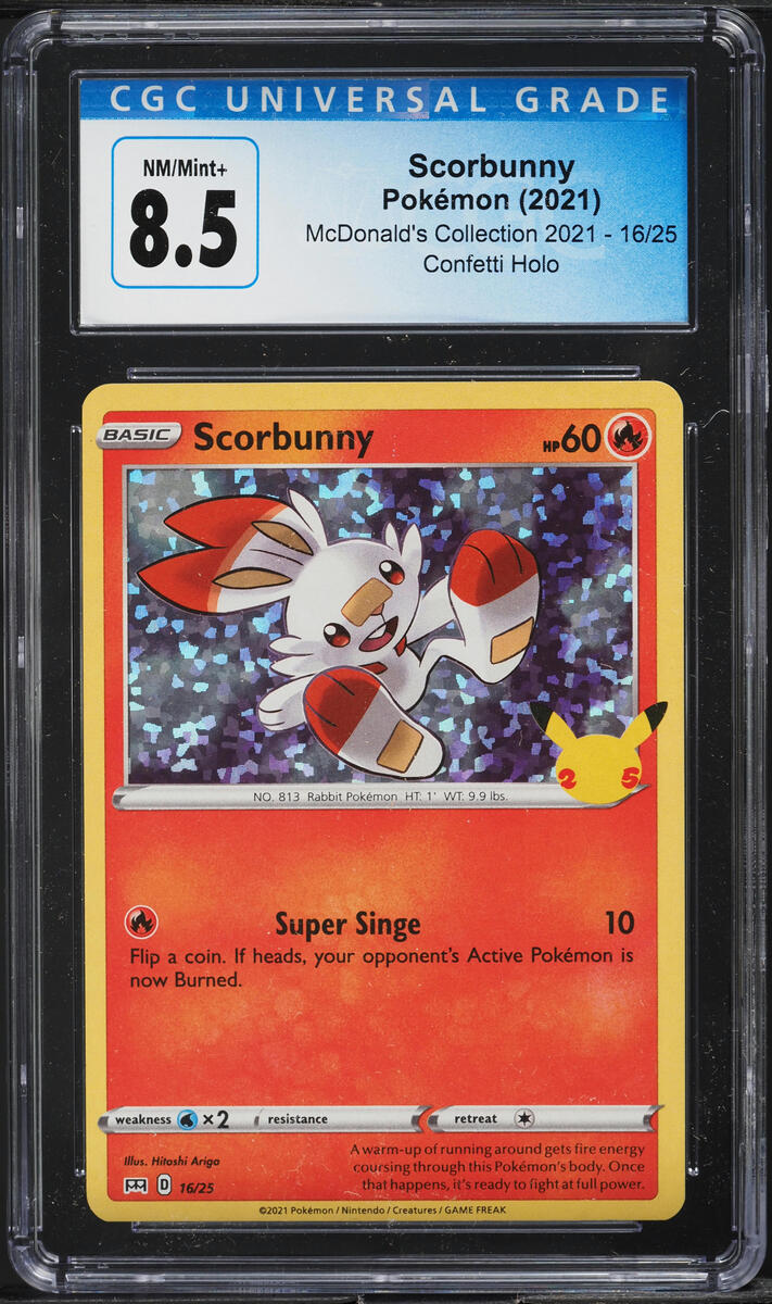 2021 Pokemon SWSH McDonald's Collection Confetti Holo Scorbunny #16 CGC ...