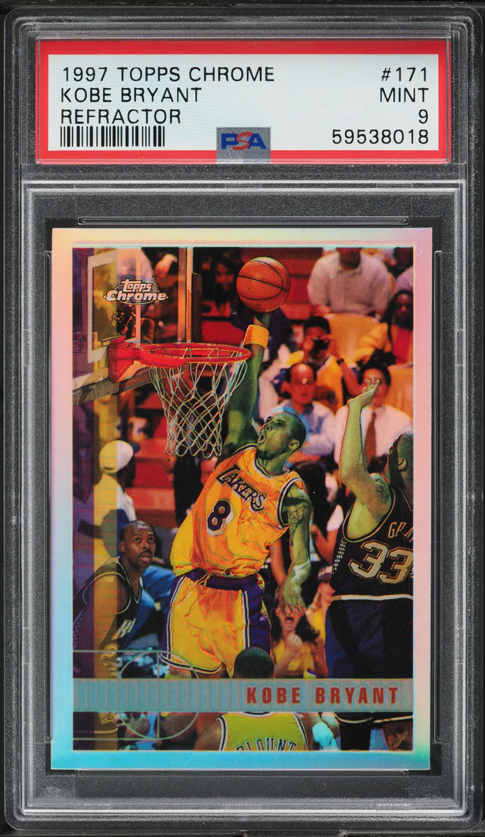 1997 Topps Chrome Refractor Kobe Bryant #171 PSA 9 MINT on Fanatics Collect