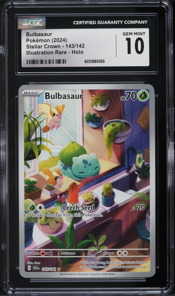 2024 Pokemon Scarlet & Violet Stellar Crown IR Bulbasaur #143 CGC 10 GEM MINT on Fanatics Collect