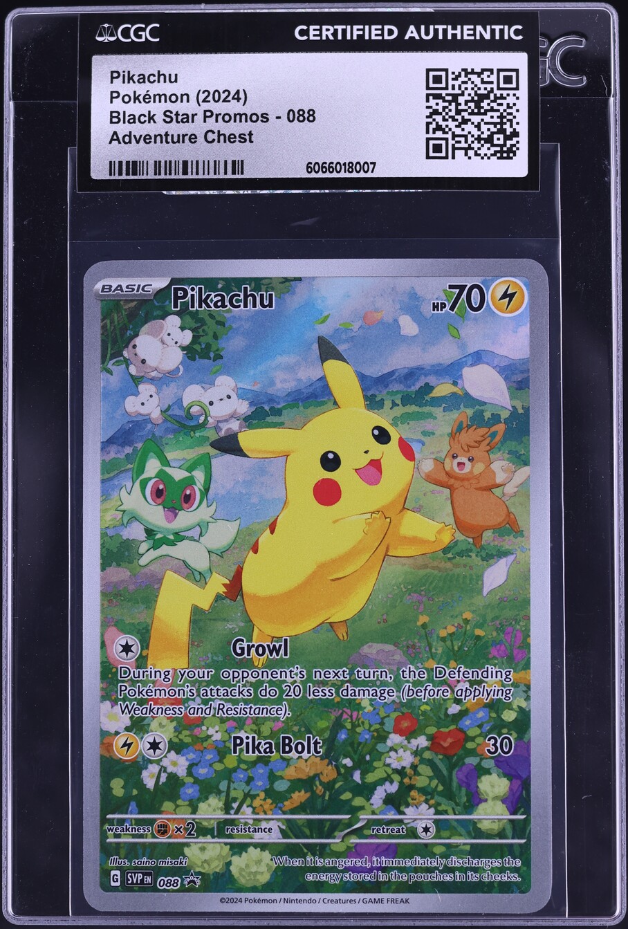 2024 Pokemon SV Black Star Promo Adventure Chest Pikachu #88 CGC AUTH ...