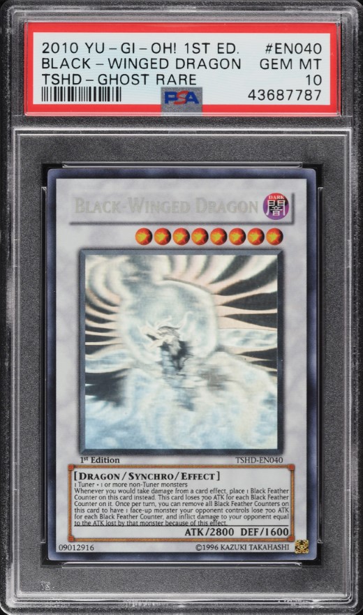 2010 Yu-Gi-Oh! TSHD 1st Edition Ghost Black-Winged Dragon #TSHD-EN040 PSA 10 on Fanatics Collect