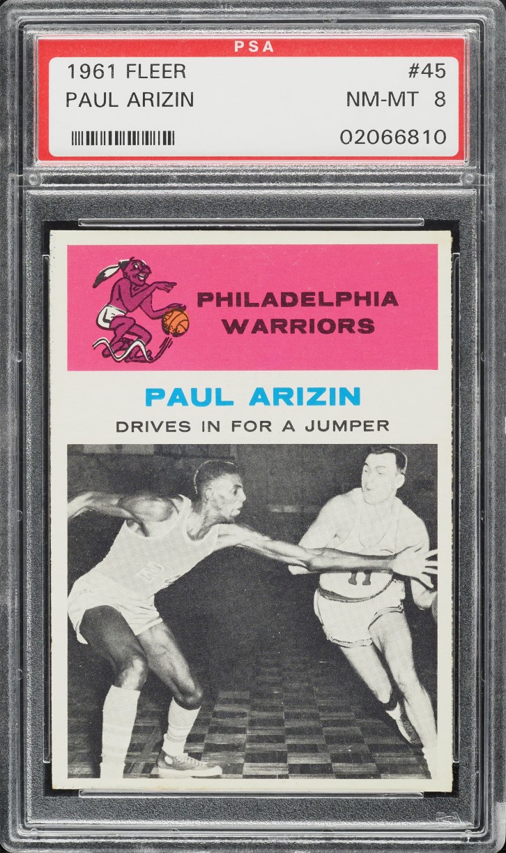 1961 Fleer Basketball Paul Arizin IN ACTION #45 PSA 8 NM-MT on Fanatics ...
