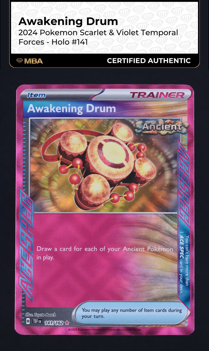2024 Pokemon Scarlet & Violet Temporal Forces Holo Awakening Drum #141 ...