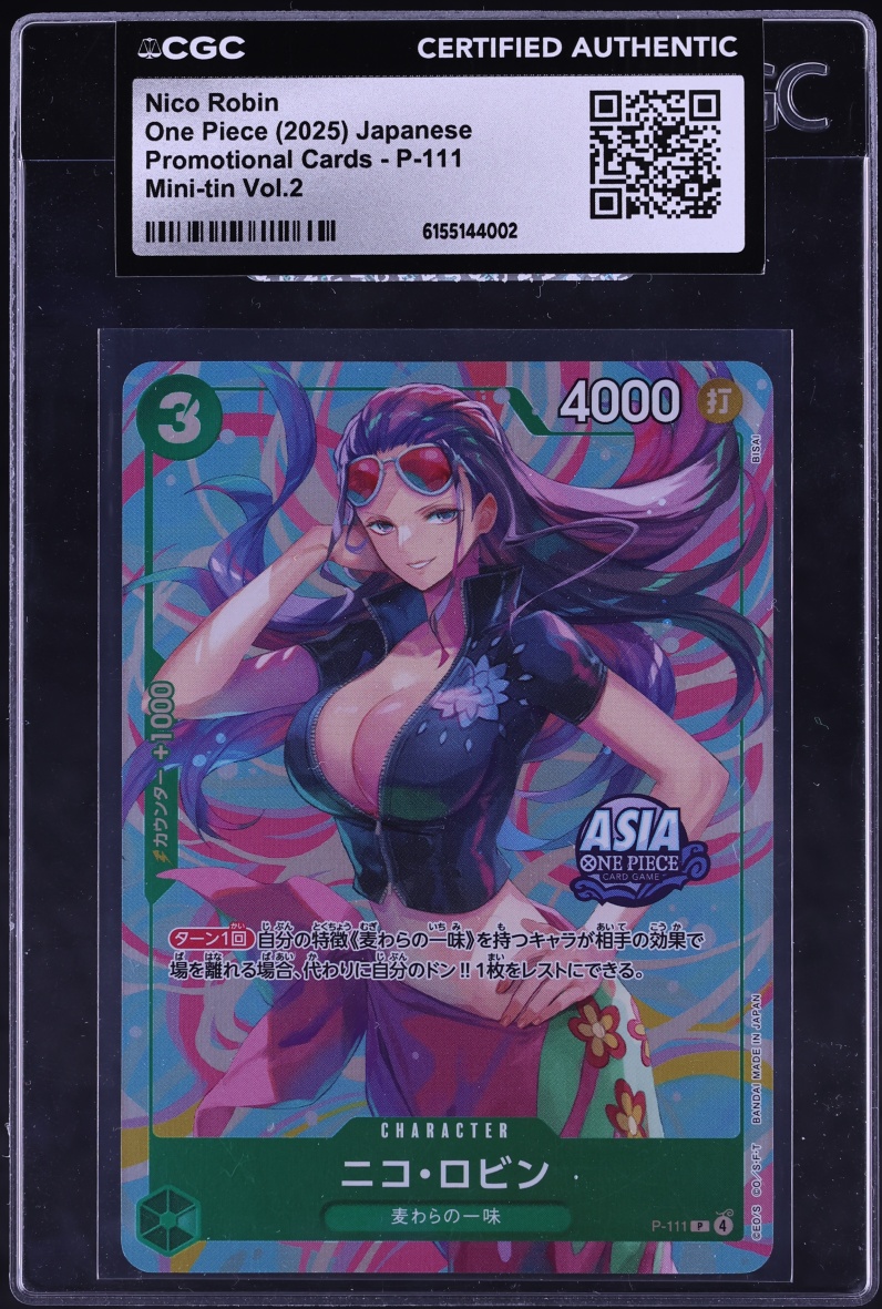 2025 One Piece Japanese Promo Mini Tin Vol. 2 Nico Robin #P-111 CGC ...
