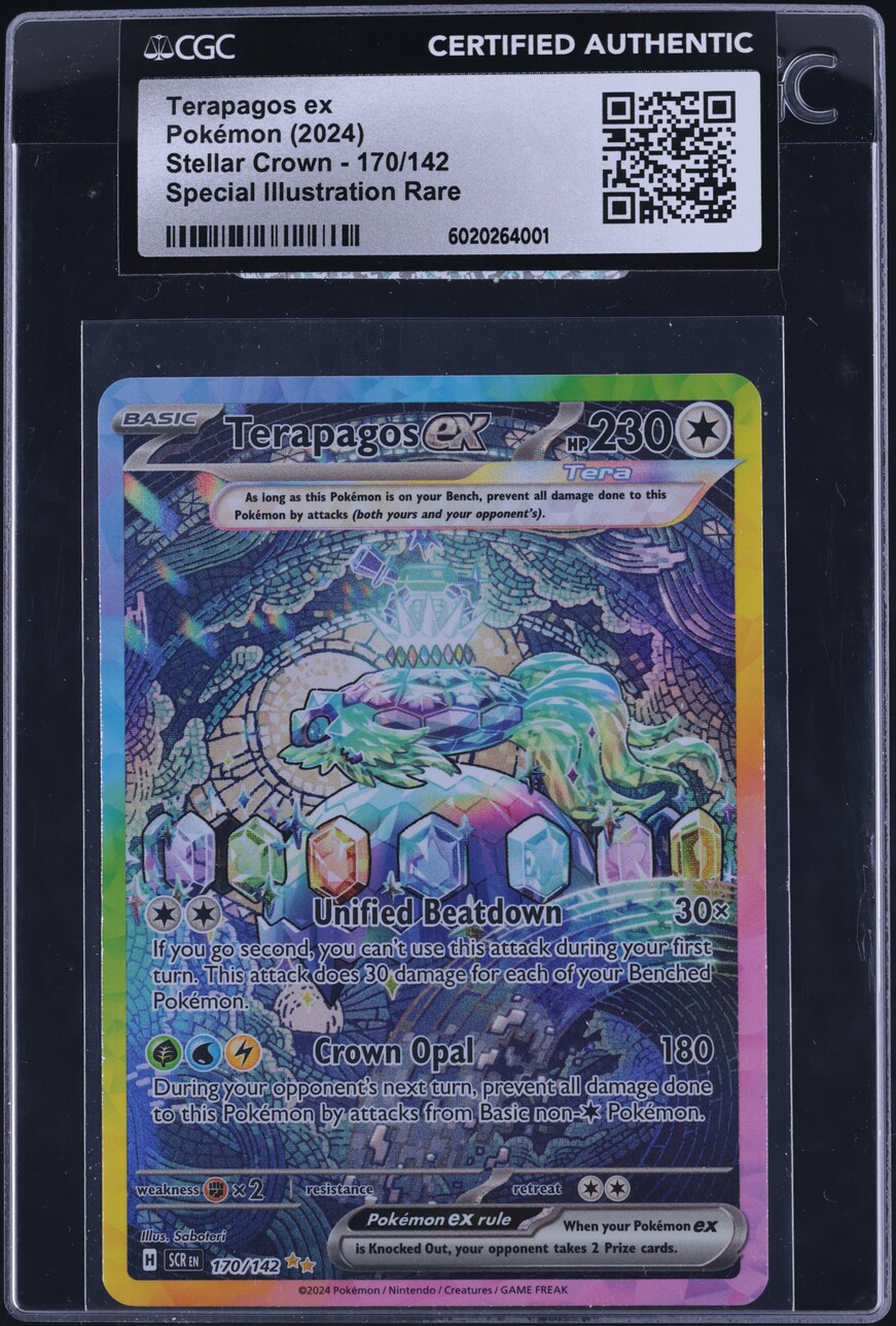 2024 Pokemon Scarlet & Violet Stellar Crown SIR Terapagos ex #170 CGC AUTH on Fanatics Collect