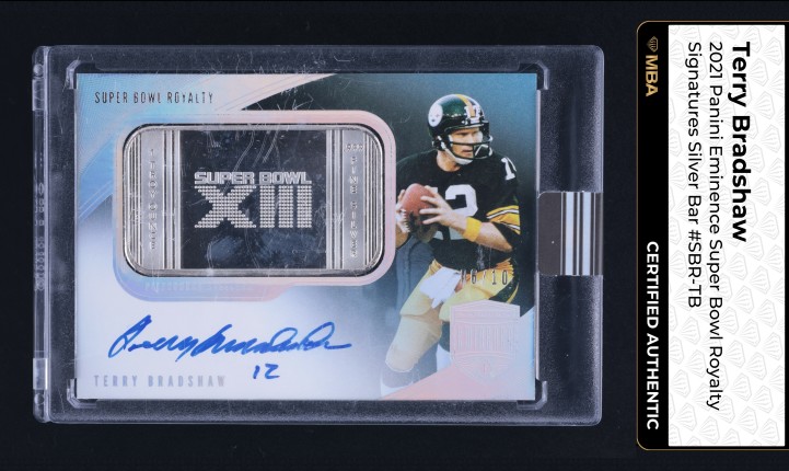 2021 Panini Eminence Super Bowl Silver Bar Terry Bradshaw AUTO /10 MBA ...