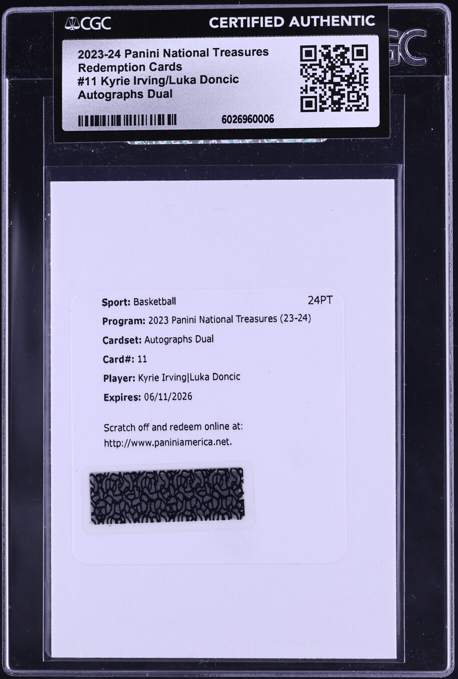 2023 National Treasures Redemption Cards Dual Kyrie Irving Luka Doncic ...