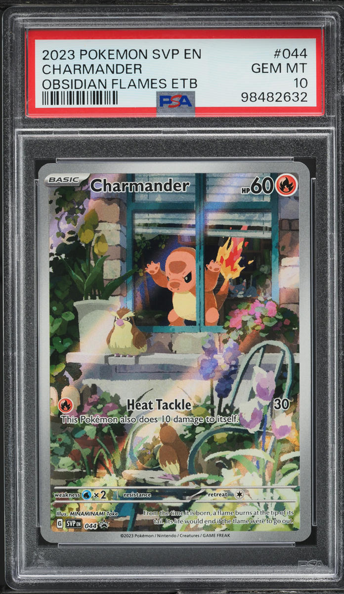 2023 Pokemon SV Black Star Promo Obsidian Flames ETB Charmander #44 PSA ...