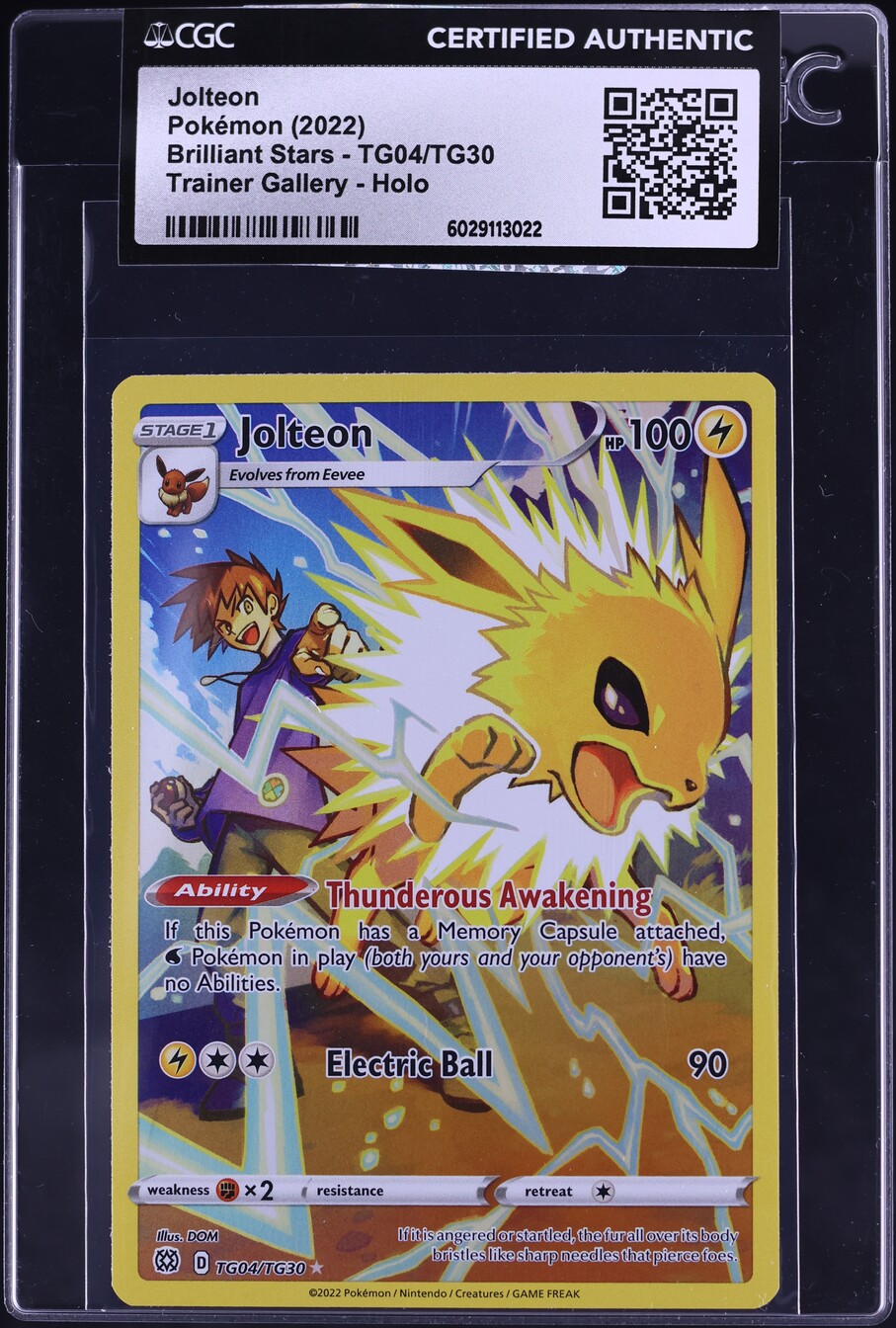 2022 Pokemon Sword & Shield Brilliant Stars FA Jolteon #TG04 CGC AUTH on Fanatics Collect