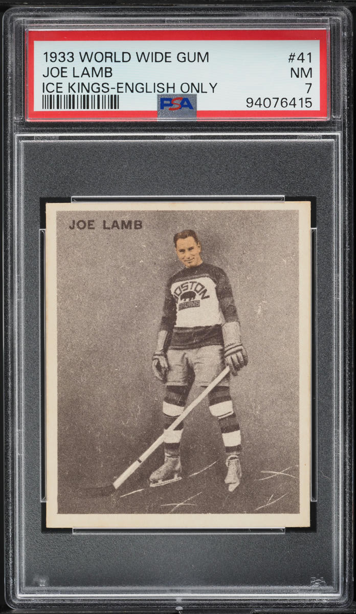 1933 World Wide Gum Ice Kings Joe Lamb ROOKIE, ENGLISH ONLY #41 PSA 7 ...