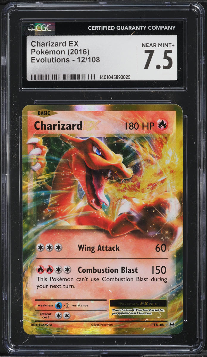 2016 Pokemon XY Evolutions Holo Charizard EX #12 CGC 7.5 NRMT+ on ...