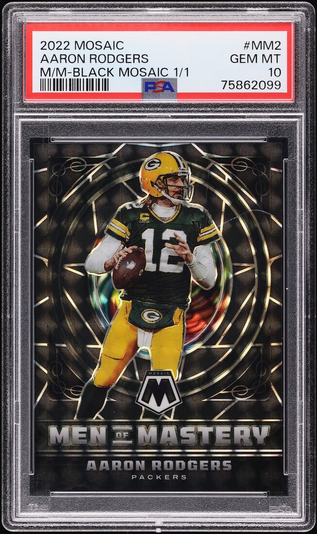 2022 Panini Mosaic Men Of Mastery Black Aaron Rodgers 1/1 #MM2 PSA 10 ...