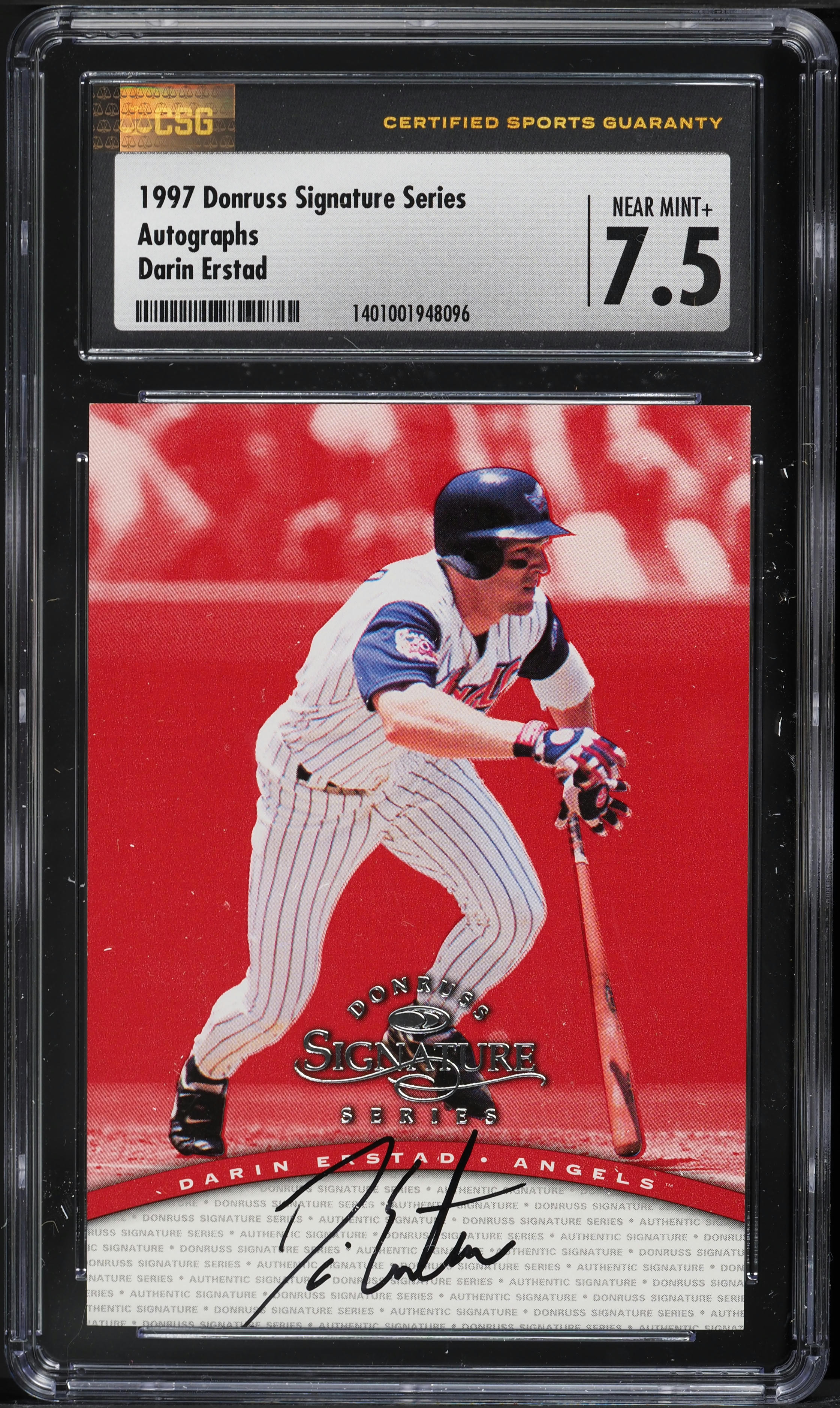 1997 Donruss Signature Series Darin Erstad AUTO CSG 7.5 NRMT+ on ...