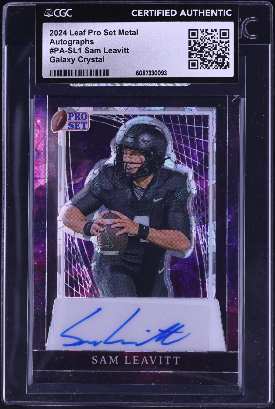 2024 Leaf Pro Set Metal Galaxy Crystal Sam Leavitt ROOKIE AUTO 1/1 #PA ...