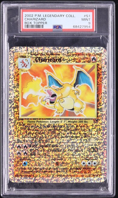 2002 Pokemon Legendary Collection Box Topper Charizard #S1 PSA 9 MINT ...