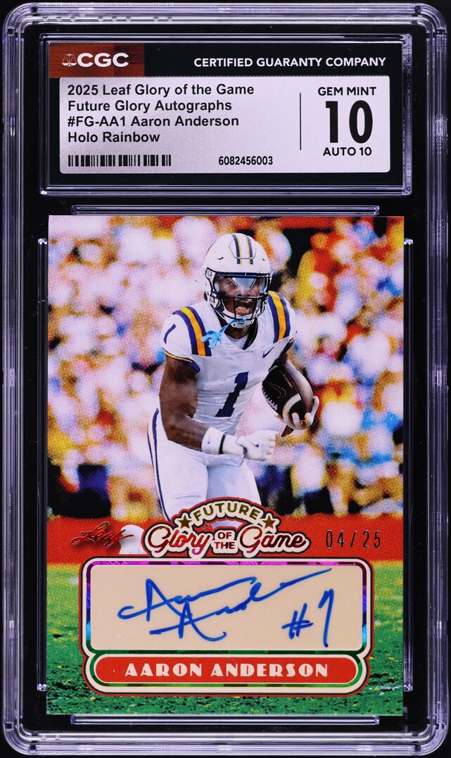 2025 Leaf Glory Of Game Future Holo Rainbow Aaron Anderson ROOKIE AUTO ...
