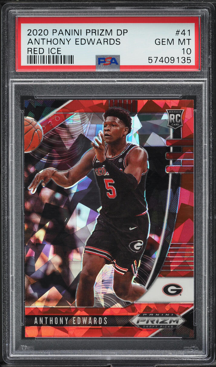 2020 Panini Prizm Draft Red Ice Anthony Edwards ROOKIE #41 PSA 10 GEM ...