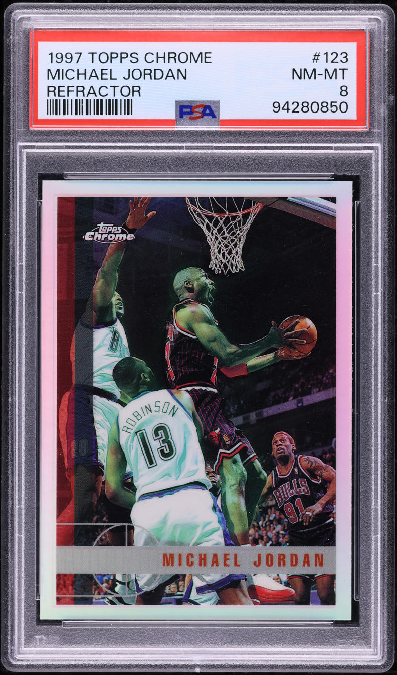 1997 Topps Chrome Refractor Michael Jordan #123 PSA 8 NM-MT on Fanatics ...