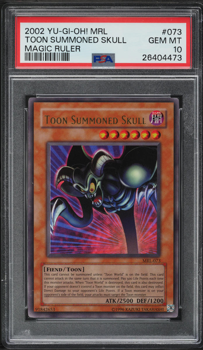 2002 Yu-Gi-Oh! Magic Ruler Toon Summoned Skull #MRL-073 PSA 10 GEM MINT ...