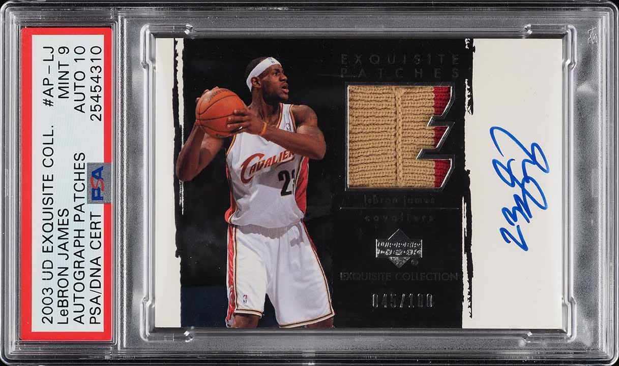 2003 Exquisite Collection LeBron James ROOKIE PATCH AUTO DNA 10 /100 ...