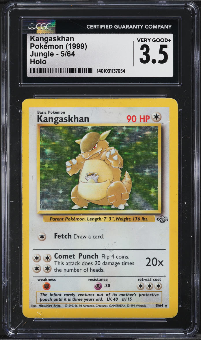 1999 Pokemon Jungle Holo Kangaskhan #5 CGC 3.5 VG+ on Fanatics Collect