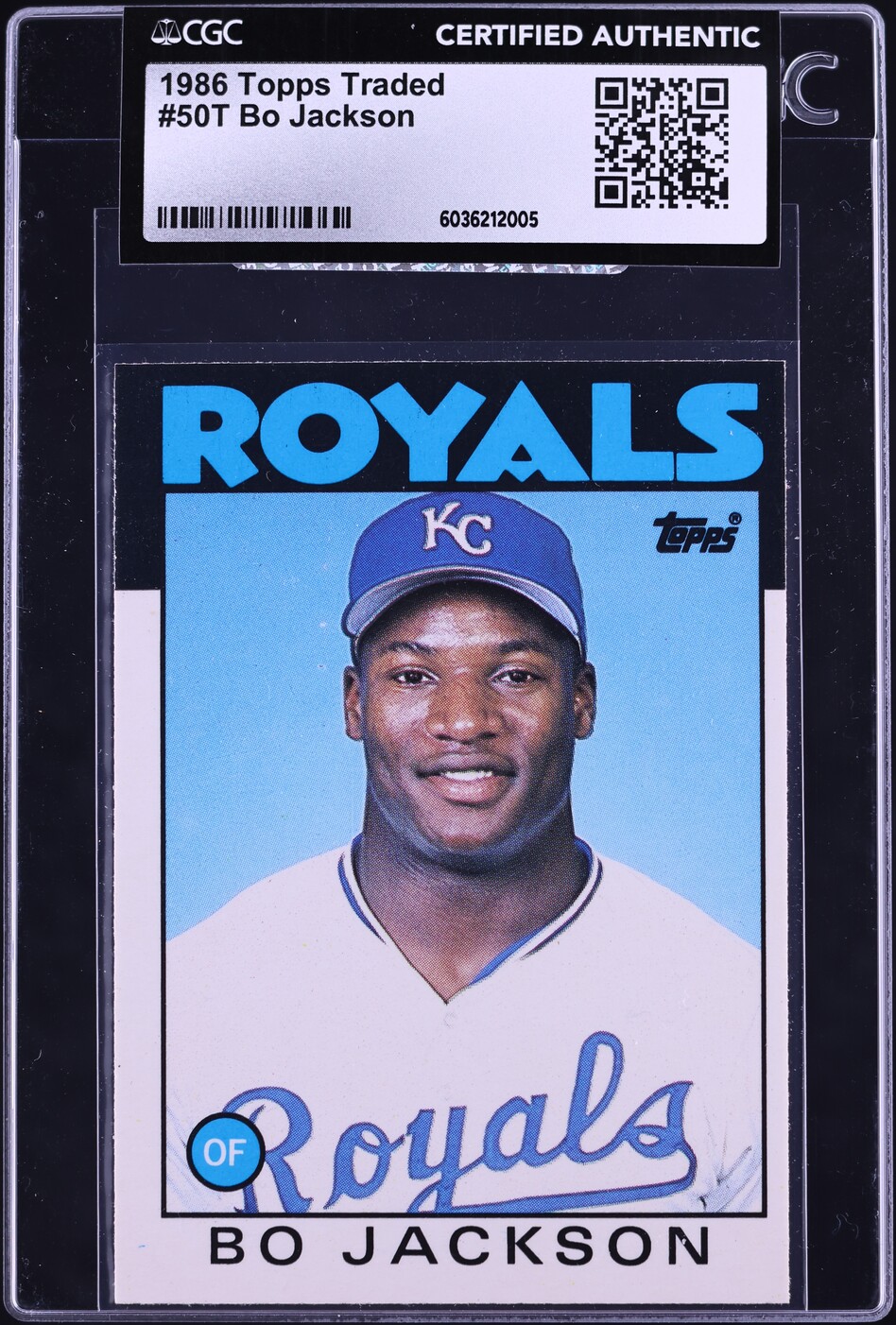 1986 Topps Traded Bo Jackson ROOKIE #50T CGC AUTH on Fanatics Collect
