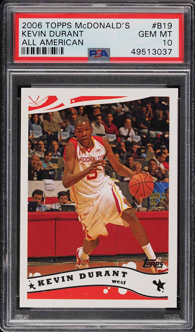 2006 Topps McDonald's All-American Kevin Durant ROOKIE RC #B19 PSA 10 ...