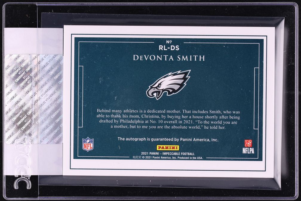 2021 Panini Impeccable Landscape Silver DeVonta Smith ROOKIE AUTO /49 # ...