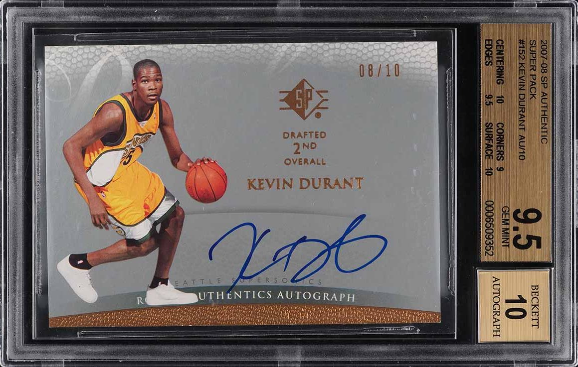 2007 SP Authentic Super Pack Kevin Durant ROOKIE AUTO /10 BGS 9.5 on ...
