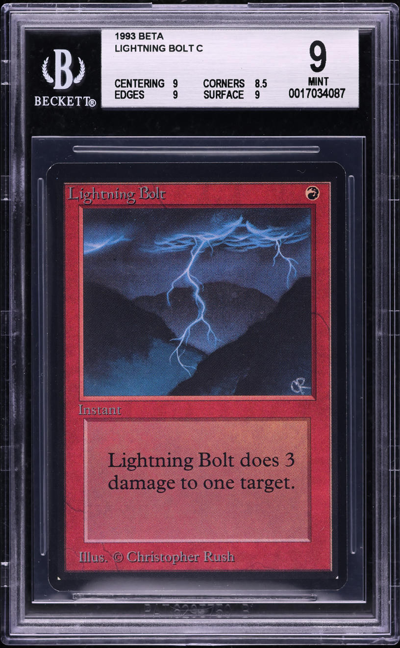 1993 Magic The Gathering MTG Beta Lightning Bolt BGS 9 MINT on Fanatics ...